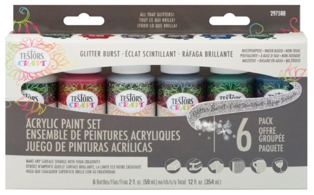 Set de 6 pinturas Acrílicas Ráfaga Brillante Set de 6 pinturas Acrílicas Ráfaga Brillante